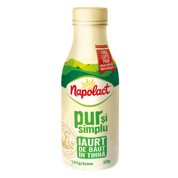 Napolact Pur și Simplu – Iaurt de Băut în Tihnă 1.5% 330g | Market Gradimex
